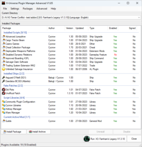 X-Universe Plugin Manager - X3 Modding